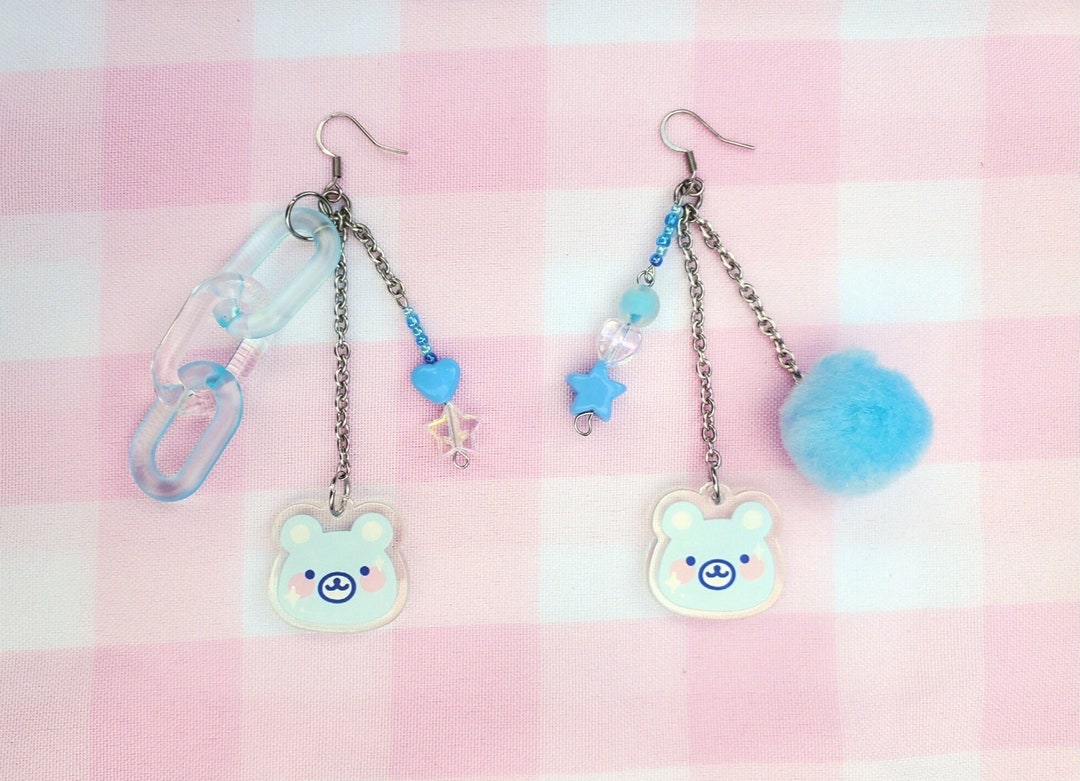 Beary Cute Clutter Trinket Asymmetrical Dangle Earrings - Etsy