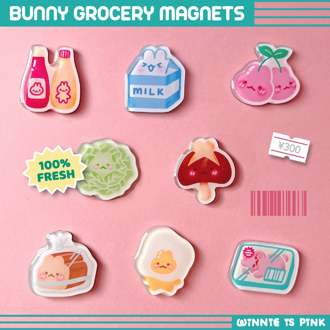 Bunny Grocery Magnets - Etsy