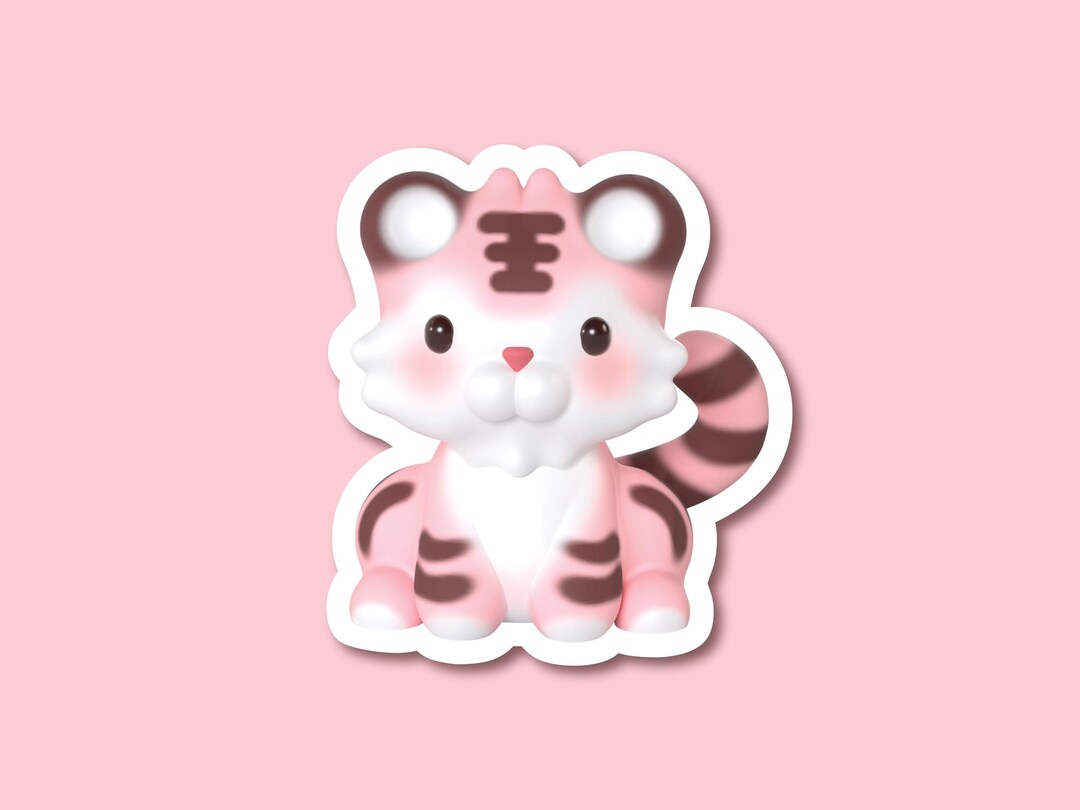 3D Gummy Pink Tiger Sticker - Etsy