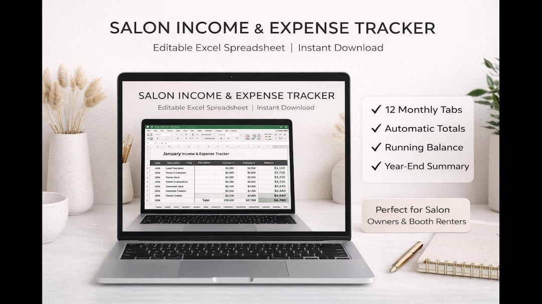 Salon Income & Expense Tracker - Etsy