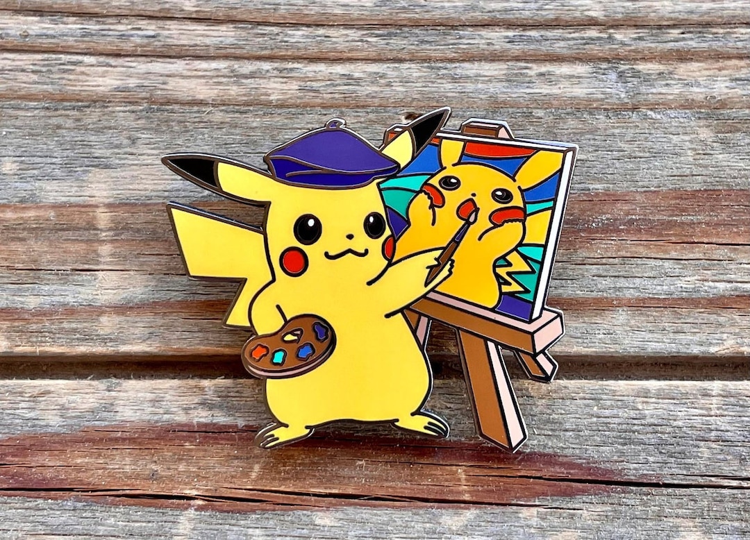 Artist Pikachu "pikasso" Painter Pokemon Hard Enamel Pin - Etsy