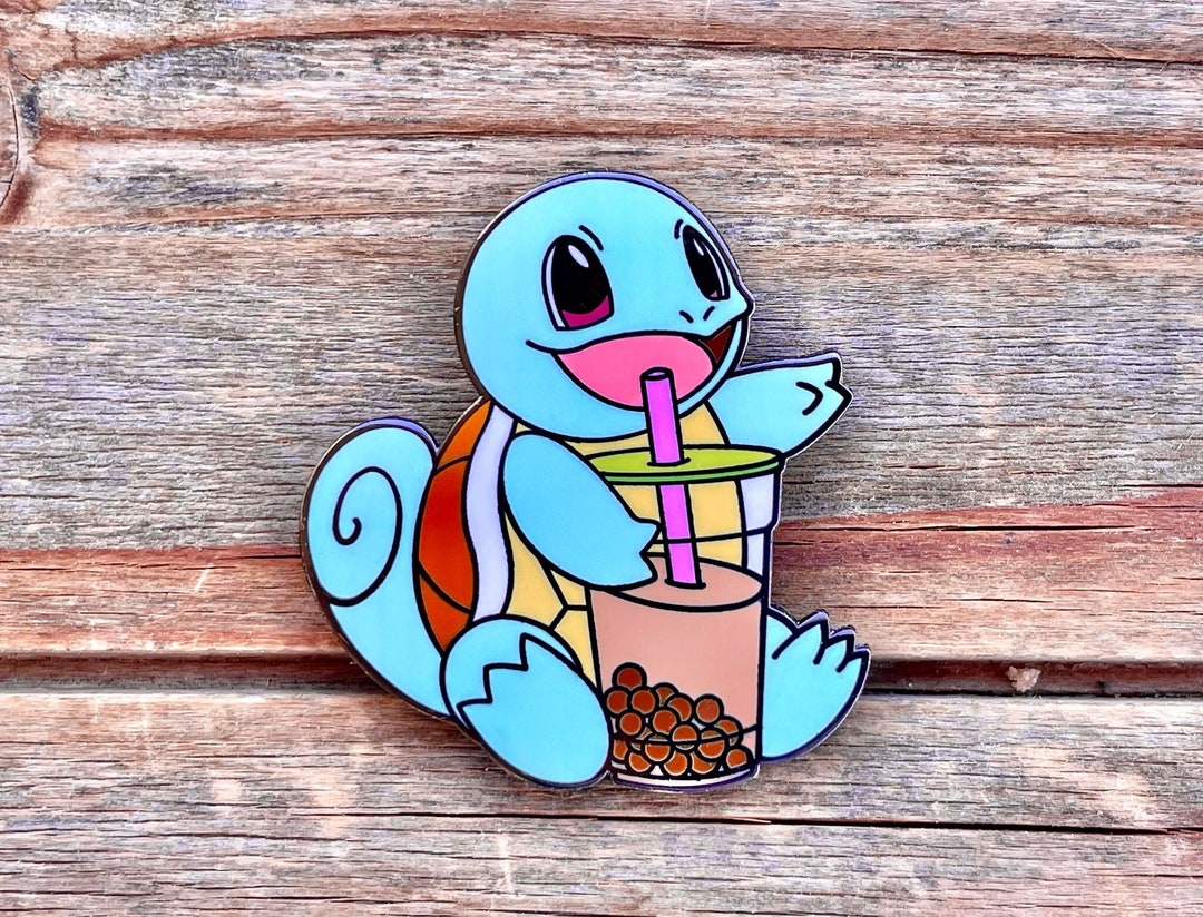 Squirtle Drinking Boba Milk Tea Pokemon Hard Enamel Pin - Etsy