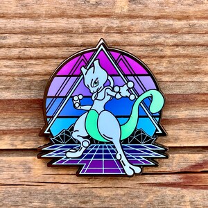 Synthwave Mewtwo Pokemon Hard Enamel Pin - Etsy