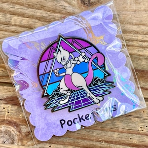 Synthwave Mewtwo Pokemon Hard Enamel Pin - Etsy
