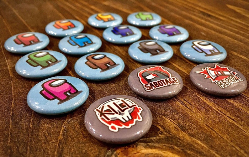 Among Us Badges Button Pinback Set | Etsy