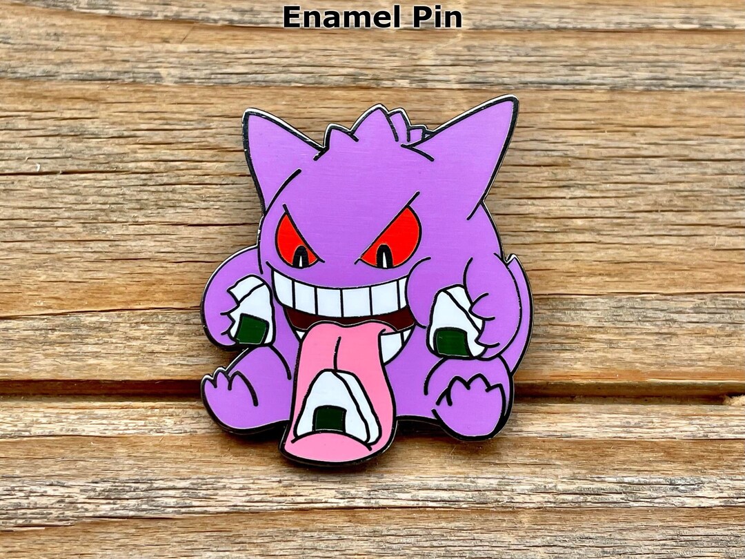 Gengar Eating Onigiri Rice Balls Pokemon Hard Enamel Pin or - Etsy