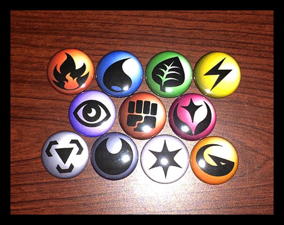 Pokemon TCG Types Button Pinback Set | Etsy