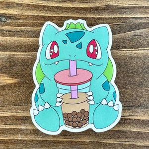 Bulbasaur Drinking Boba Milk Tea Bobasaur Pokemon Hard Enamel Pin - Etsy