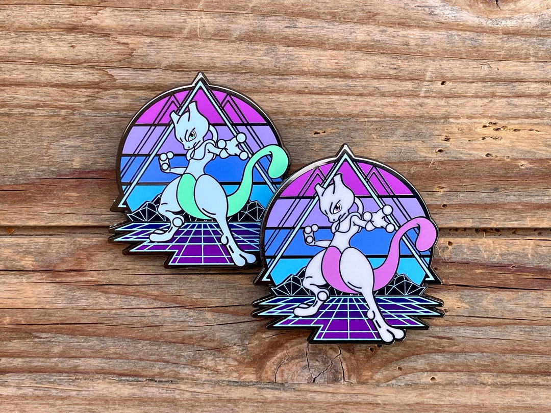 Synthwave Mewtwo Pokemon Hard Enamel Pin - Etsy