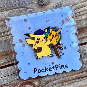 Artist Pikachu "pikasso" Painter Pokemon Hard Enamel Pin - Etsy