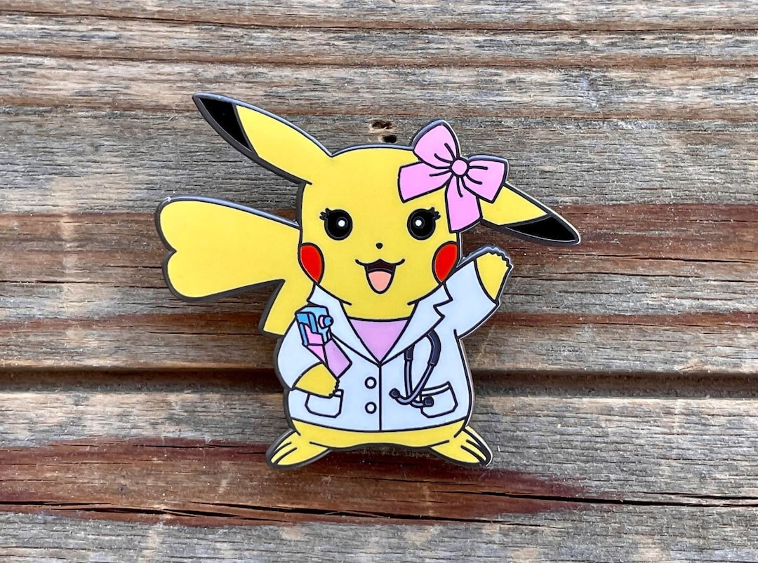 Female Doctor Pikachu Pokemon Hard Enamel Pin - Etsy
