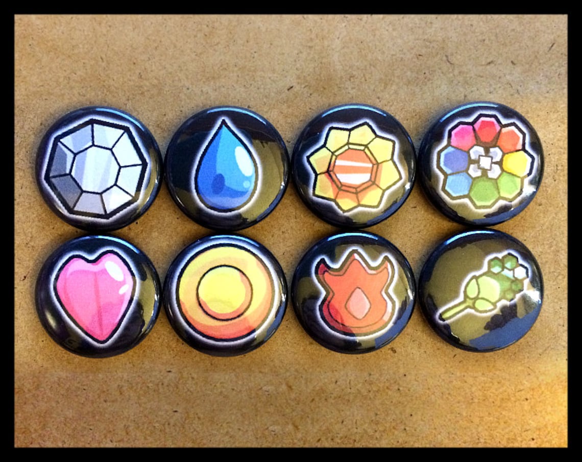 Pokemon Kanto Badges Button Pinback Set | Etsy