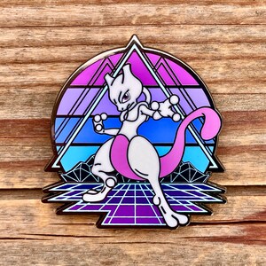 Synthwave Mewtwo Pokemon Hard Enamel Pin - Etsy
