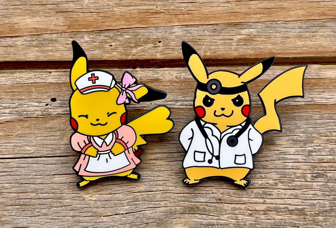 Nurse / Nurse Joy Pikachu and Doctor Pikachu Pokemon Hard Enamel Pin ...