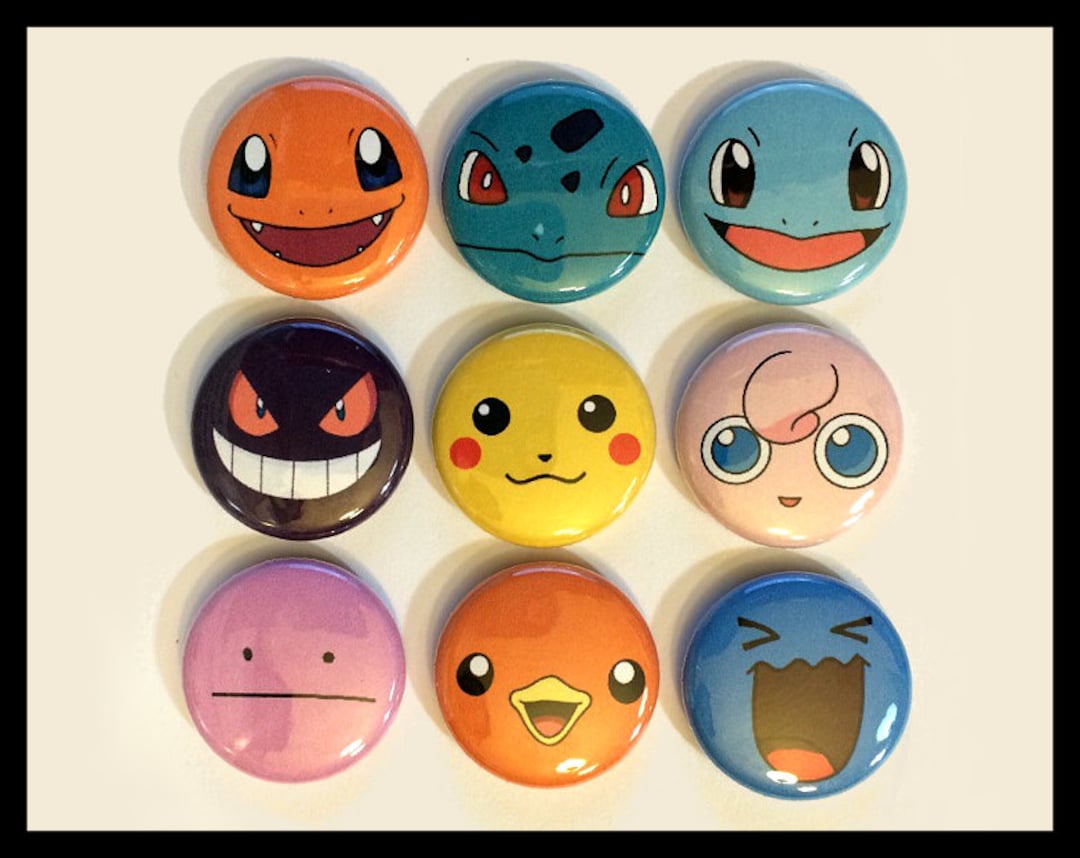 Choose 1 Pin - Pokemon Faces Button Pinback Pins - Etsy