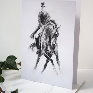 Dressage Art Horse Card - Birthday Card or Blank Card - Black & White ...