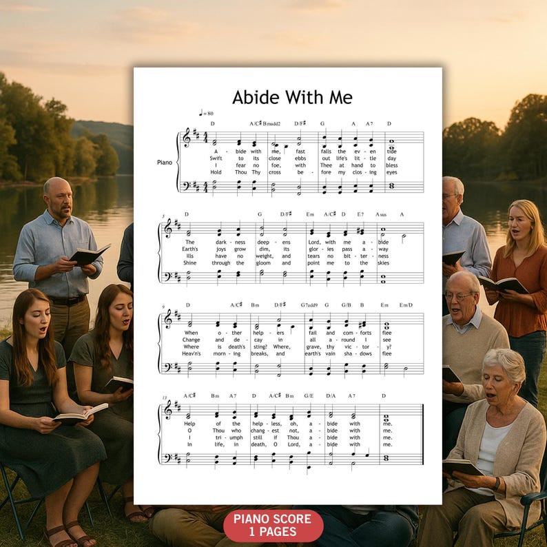 Abide With Me SATB Choir and Piano Sheet Music (funeral Hymn PDF ...