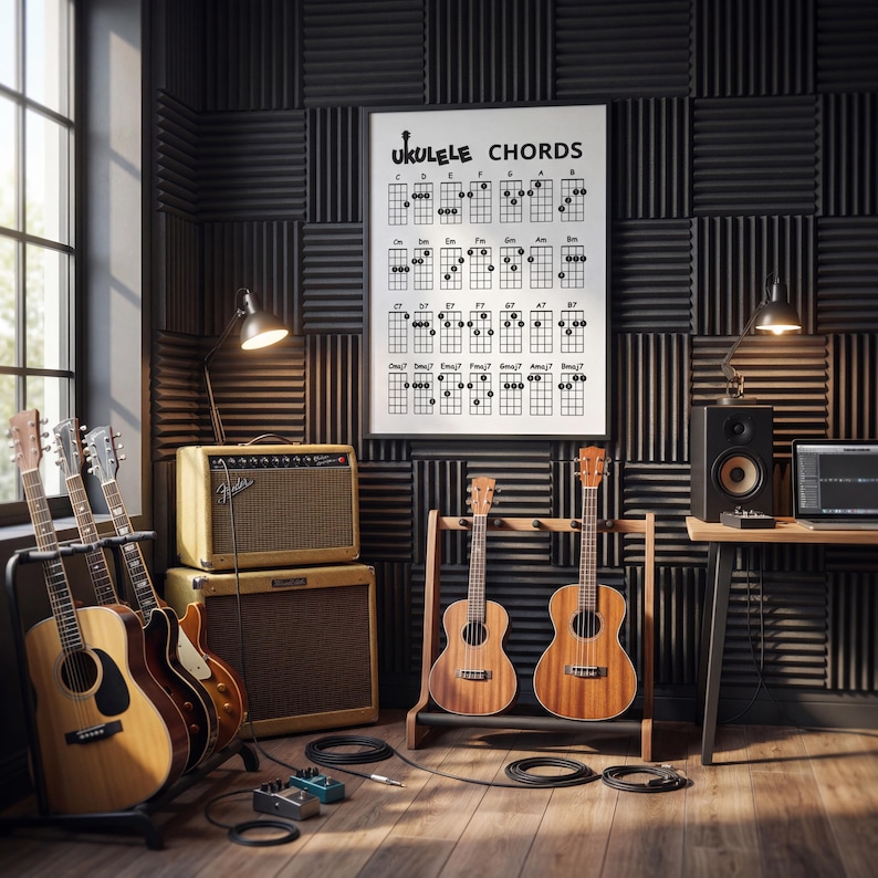 Beginner Ukulele Chord Charts, Simple Finger Grids (printable Download ...