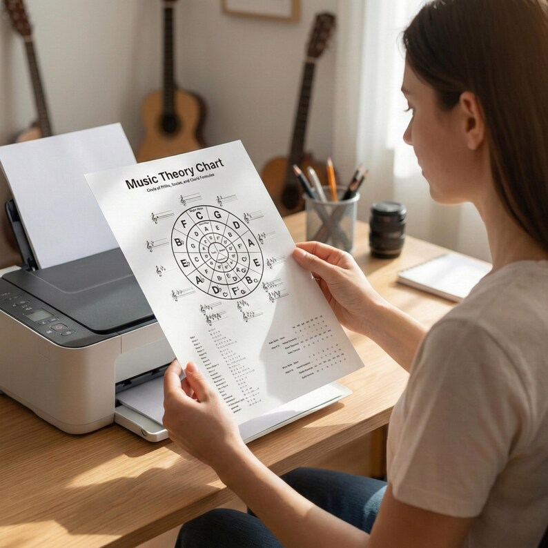 Music Theory Guide: Circle of Fifths and Chords (digital Download) - Etsy