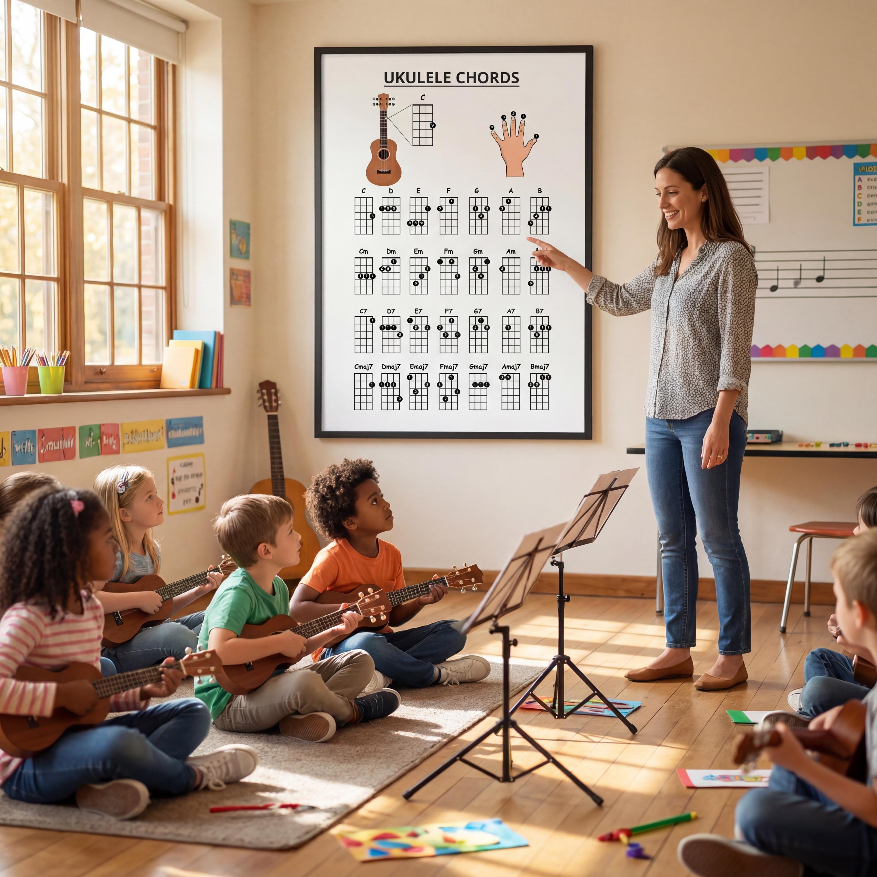 Beginner Ukulele Chord Charts, Simple Finger Grids (printable Download ...