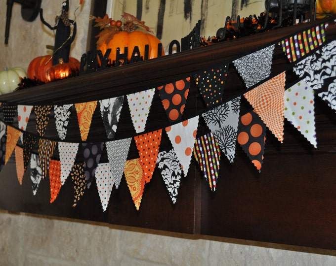 ON Sale:fabric Halloween Banner Bunting, Holiday Party Decoration ...