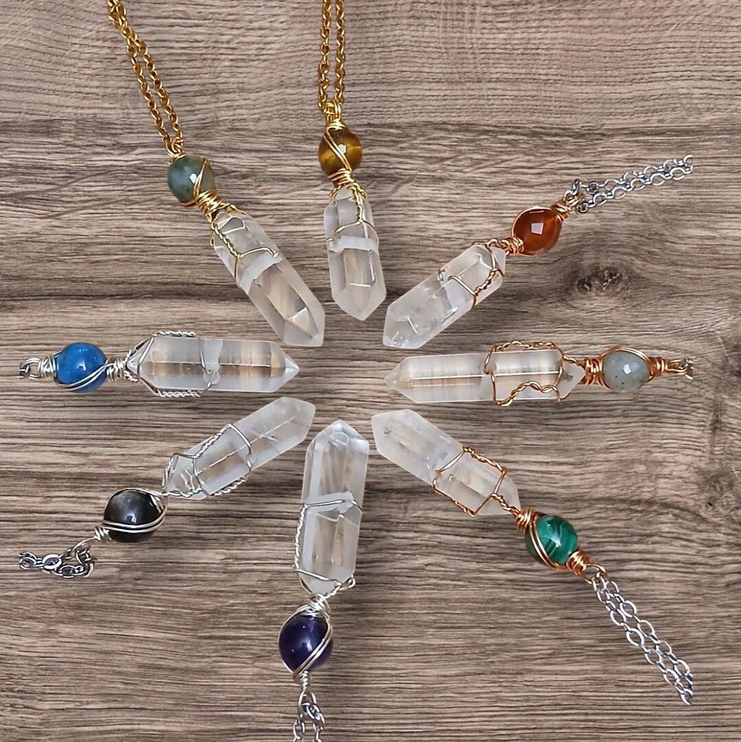 Quartz Wand Pendants ~ Wire Wrapped ~ Copper - Etsy