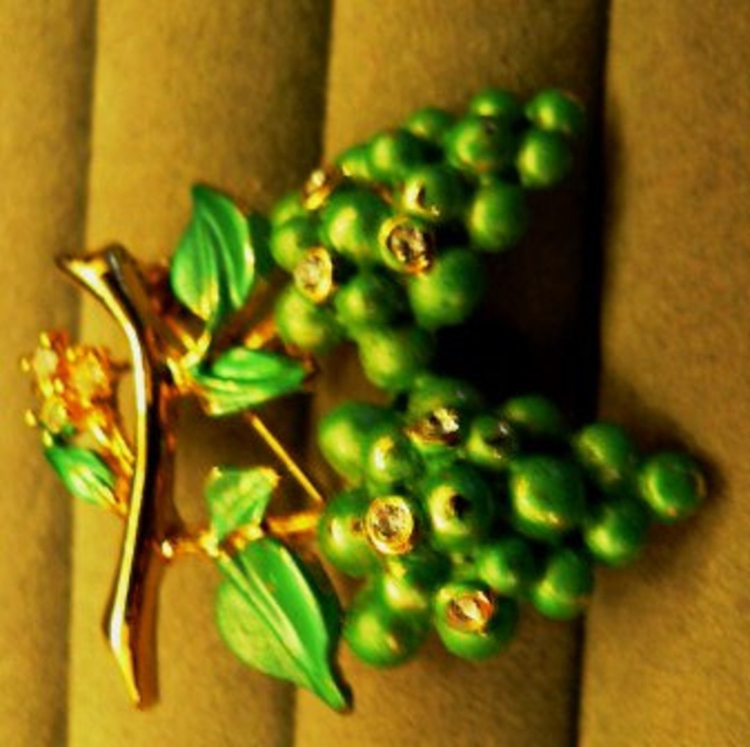 Vintage Jewels ... Jojo Signed FRUIT Grapes BROOCH Pin in - Etsy