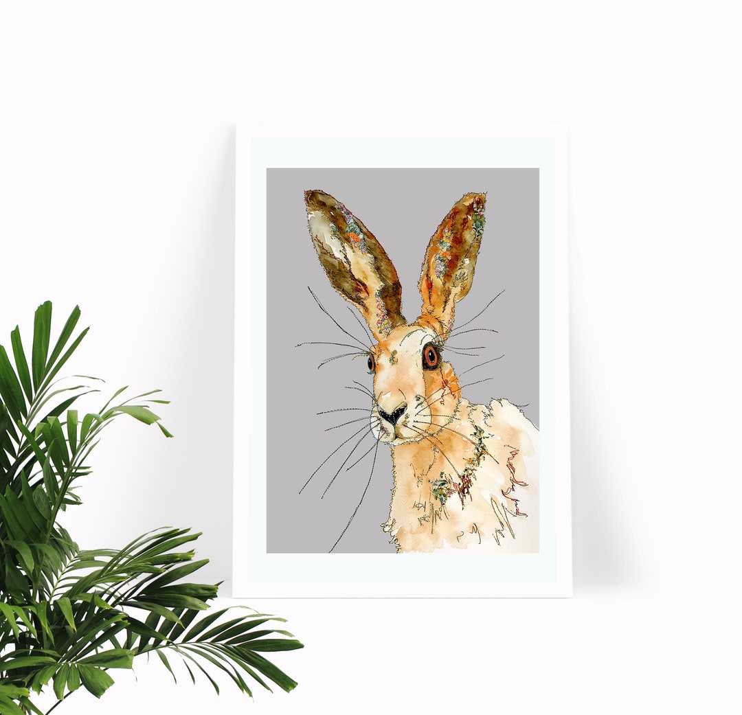 Hare Artwork | Hare Poster | Hare Print | Hare Gift | Hare Big Ears ...
