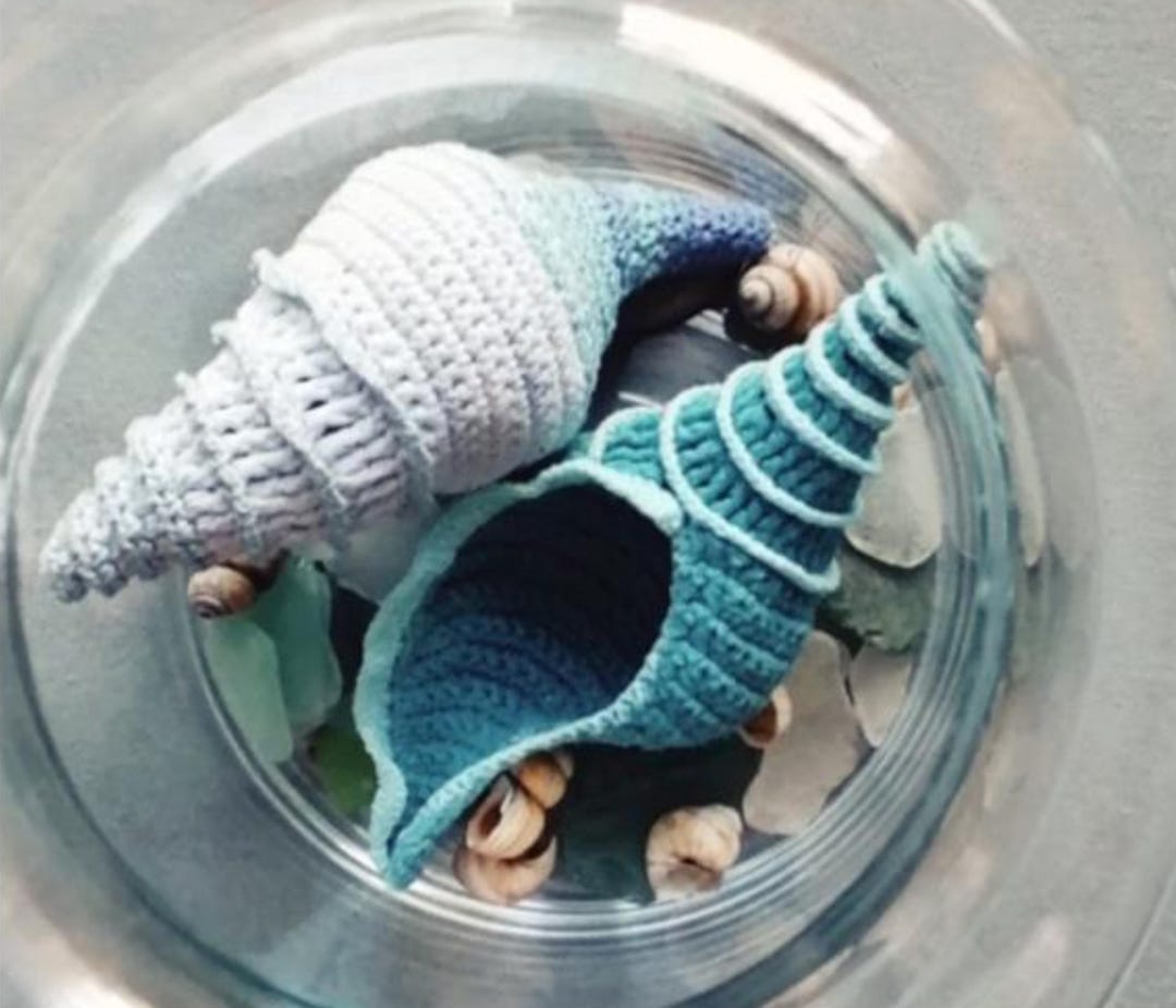 Crochet Seashell Pattern PDF | Amigurumi Conch Shell | Ocean Decor ...