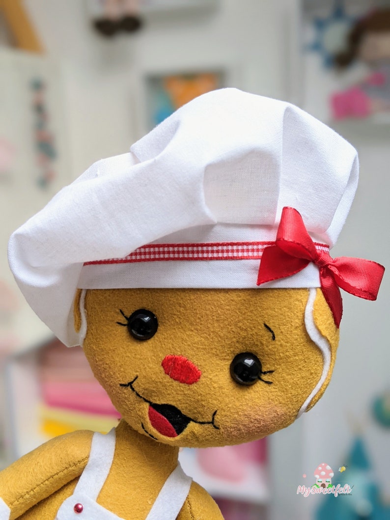 Felt Gingerbread Baker Dolls PDF Pattern: DIY Christmas Ornaments ...