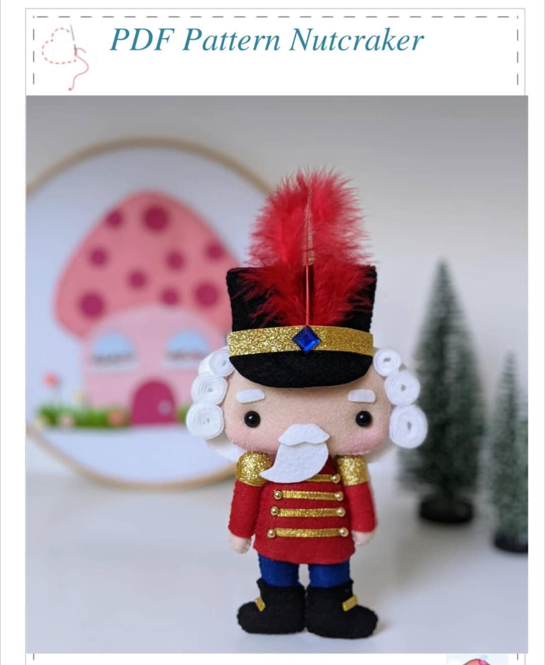 Felt Nutcracker Ornament PDF Pattern: DIY Christmas Doll (7 Inch) - Etsy