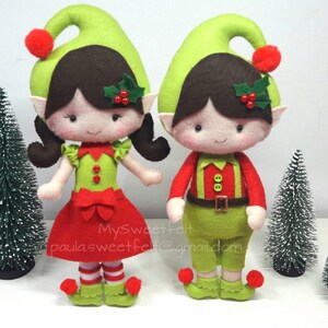 Boy and Girl Elves / Christmas Ornament / Christmas Decor / Elf ...