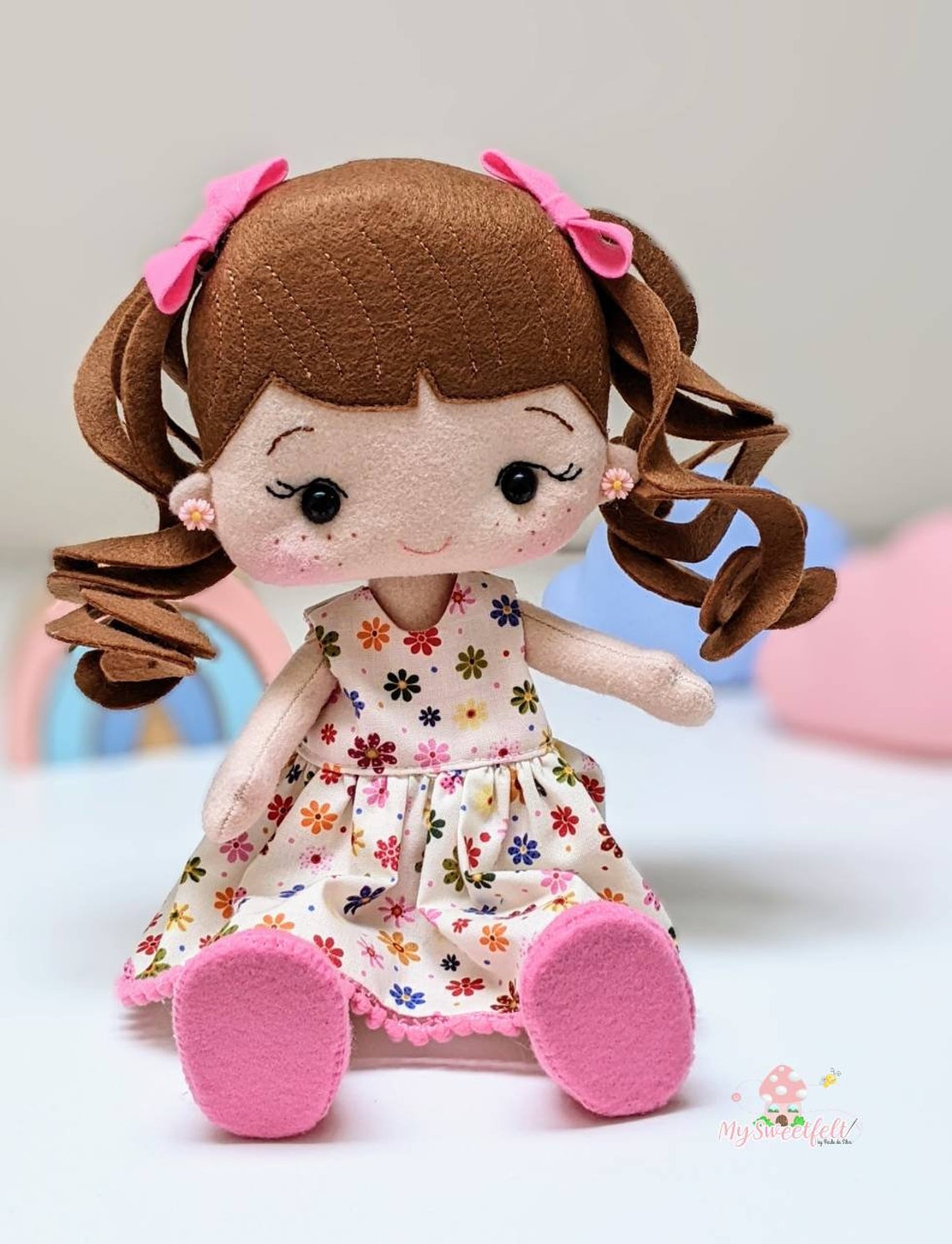 Cute Felt Doll Sweetie Doll Articulated Felt Doll Doll - Etsy