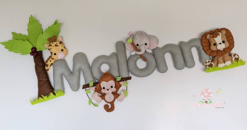 Cute Safari Sign / Door Hanger/ Name Banner / Wild Animals / - Etsy