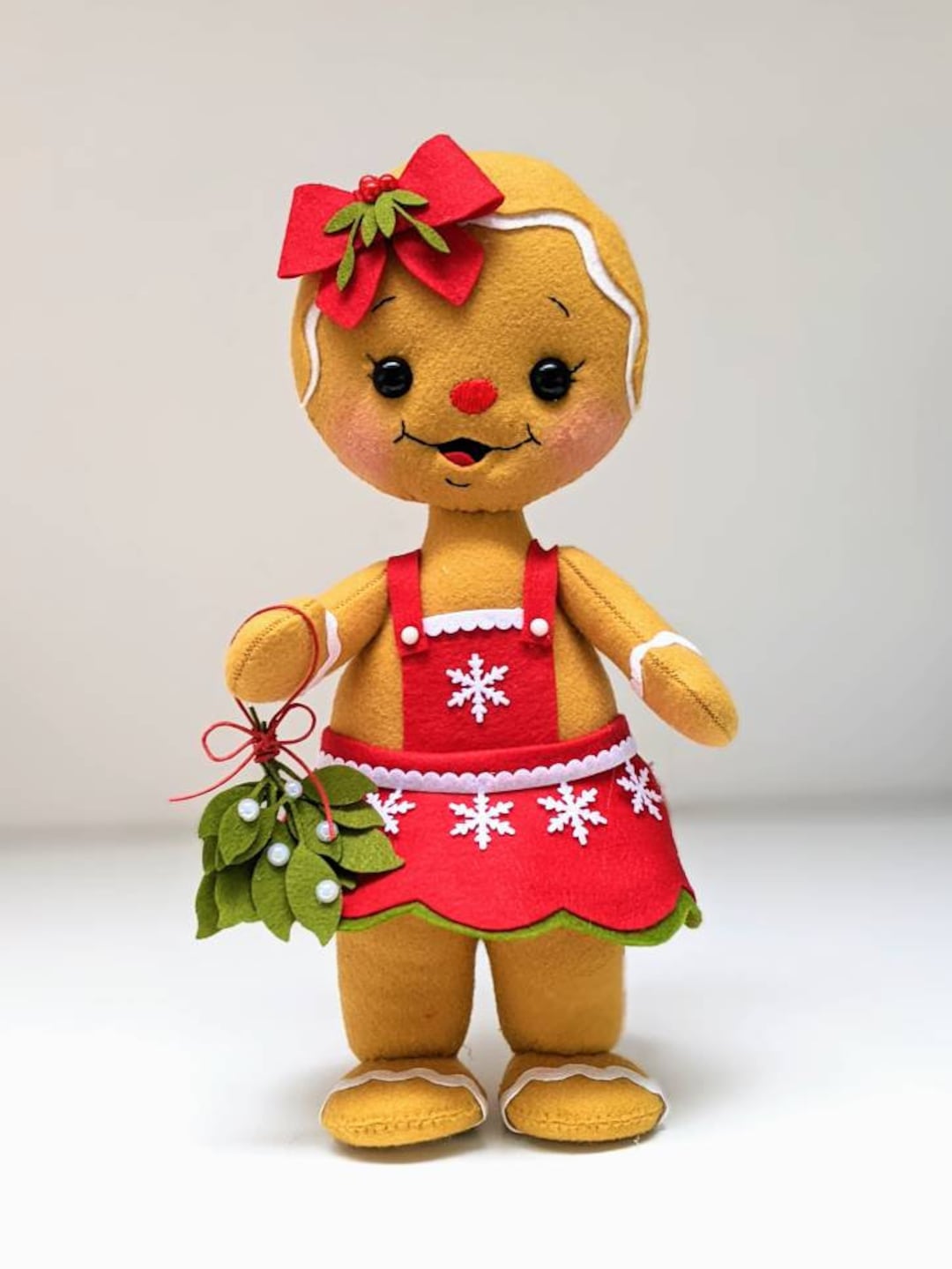 Handmade Felt Gingerbread Girl Doll: Christmas Decor Centerpiece - Etsy