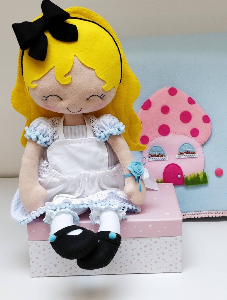Alice in Wonderland Doll Rag Doll Felt Doll Alice Doll | Etsy