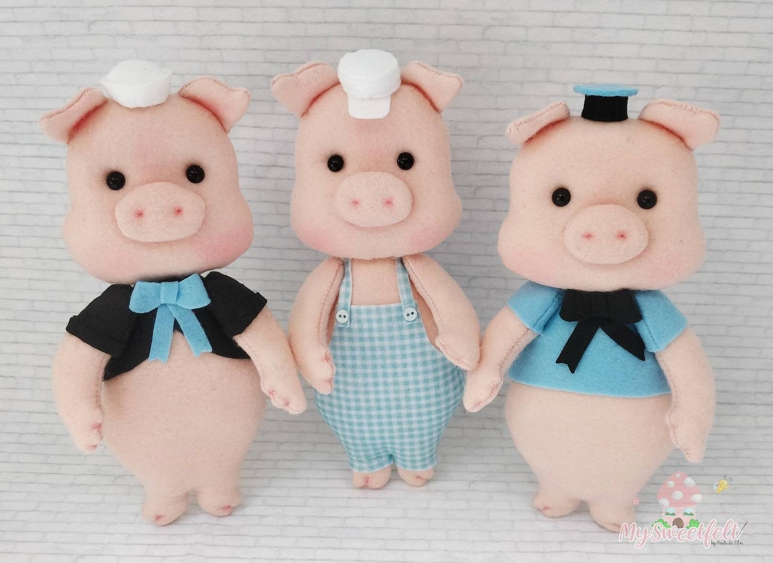 The Three Little Pig, Fairy Tale Dolls, Nursery Decor, Party ...
