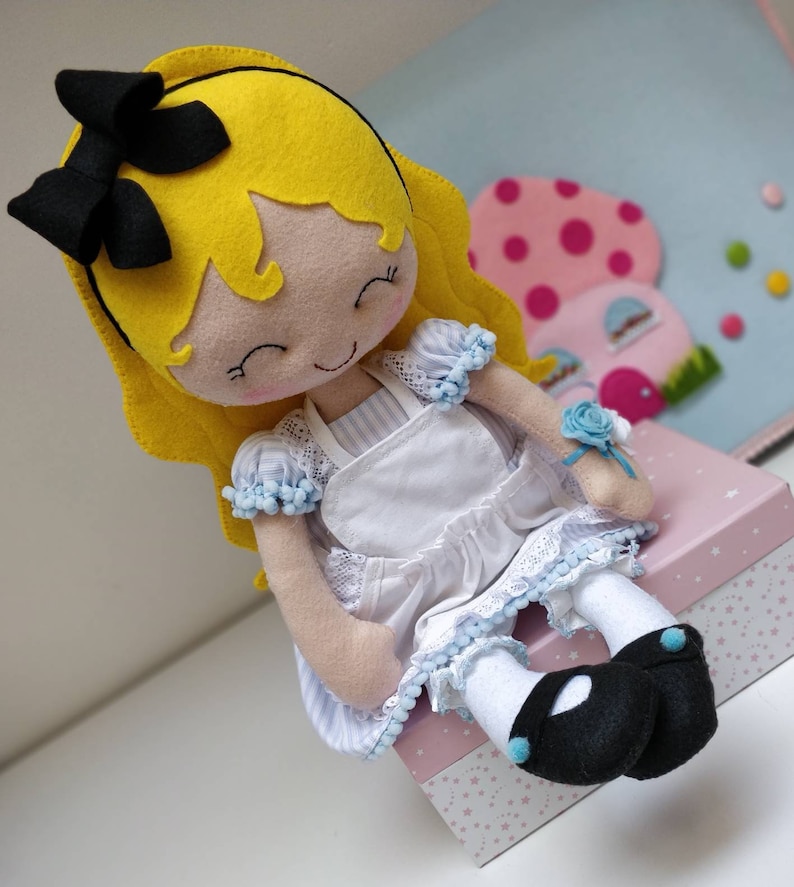 Alice in Wonderland Doll Rag Doll Felt Doll Alice Doll | Etsy
