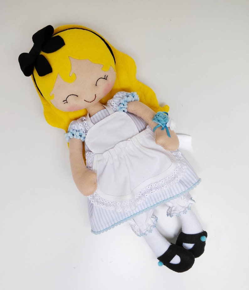 Alice in Wonderland Doll Rag Doll Felt Doll Alice Doll | Etsy