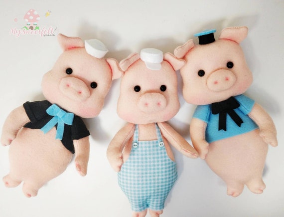 The Three Little Pig Fairy Tale Dolls Nursery Decor Party Decorations Pig Pink Children s Room Etsy UK