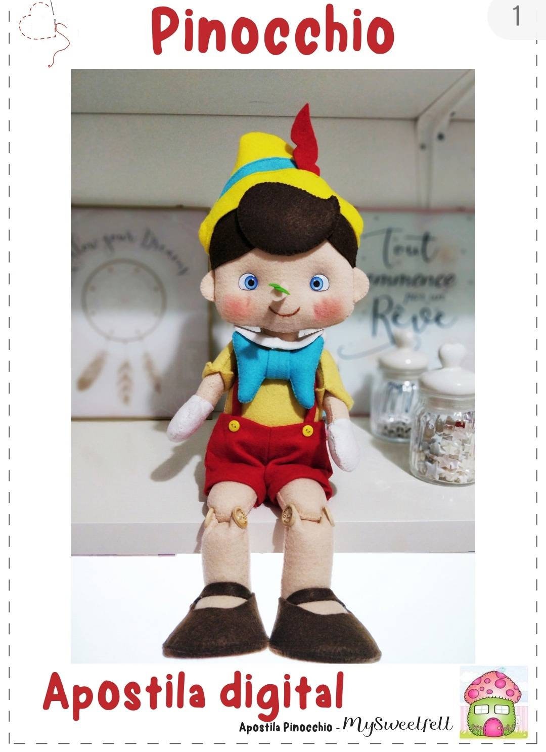 Pinocchio Pdf Pattern, Diy Pinocchio Doll, Doll Pattern, English ...