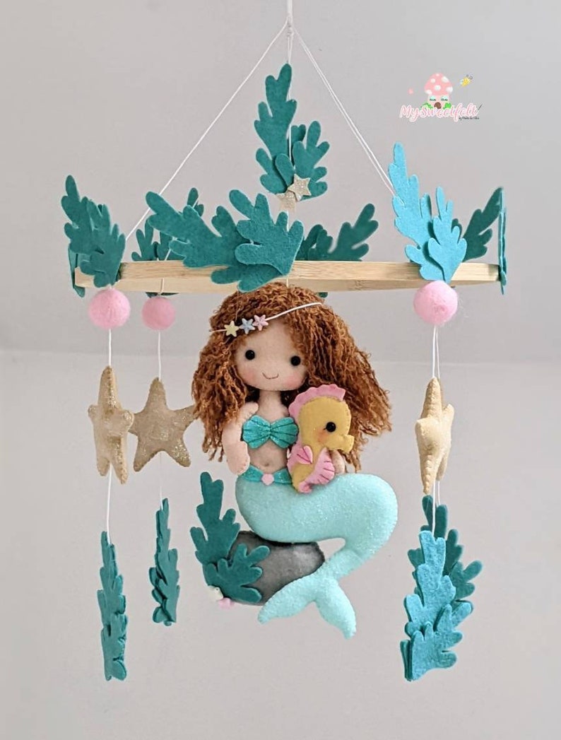 A Cute Mermaid Baby Mobile for a Girl Nursery Felt Mobile - Etsy