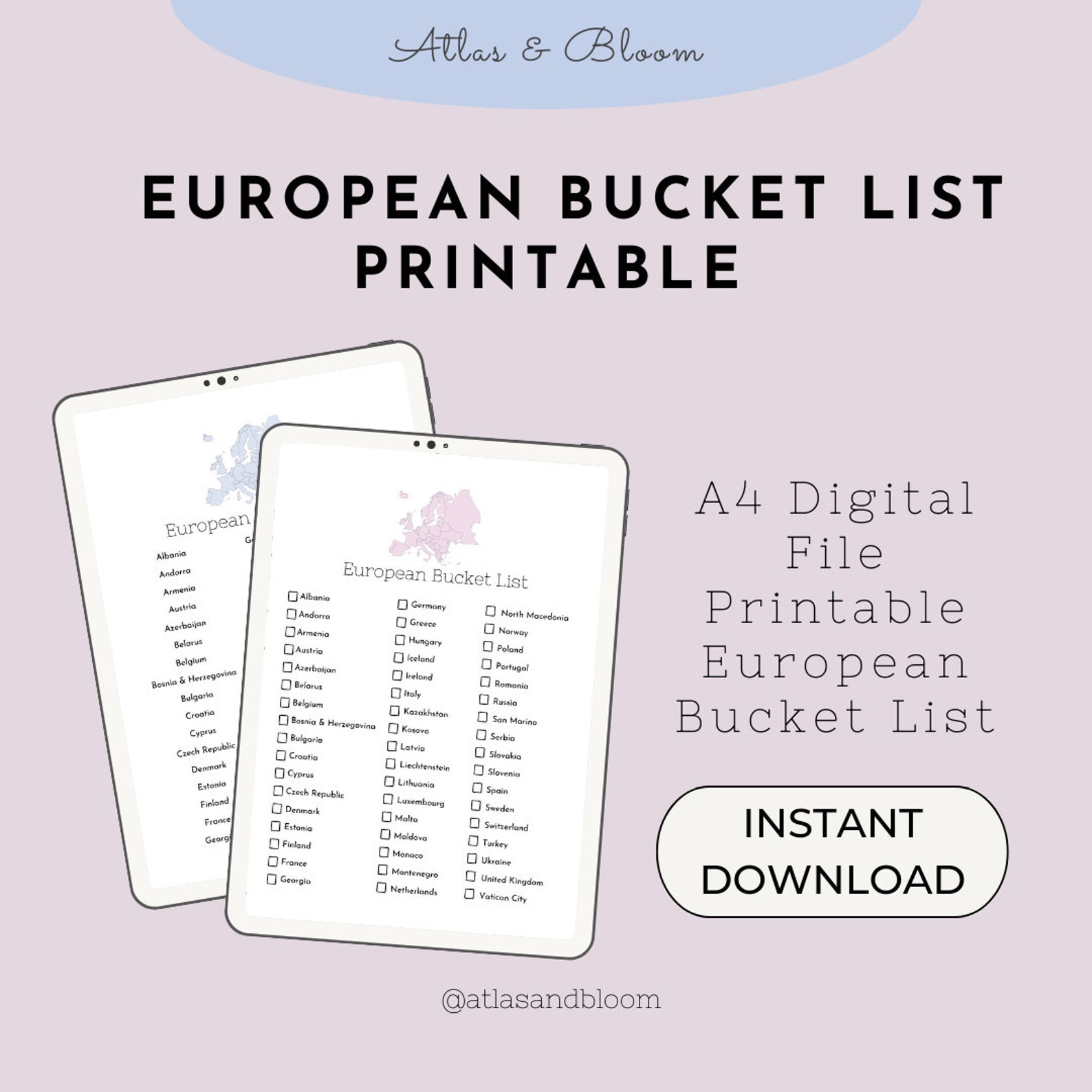 Europe Bucket List Printable | Travel Bucket List | Travel Planner ...