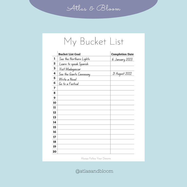 My Bucket List Printable | Travel Bucket List | Travel Planner ...