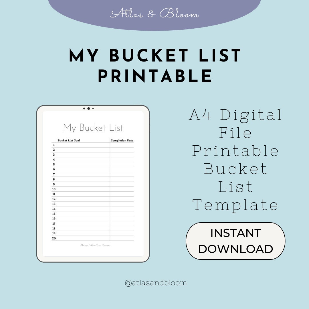 My Bucket List Printable | Travel Bucket List | Travel Planner ...