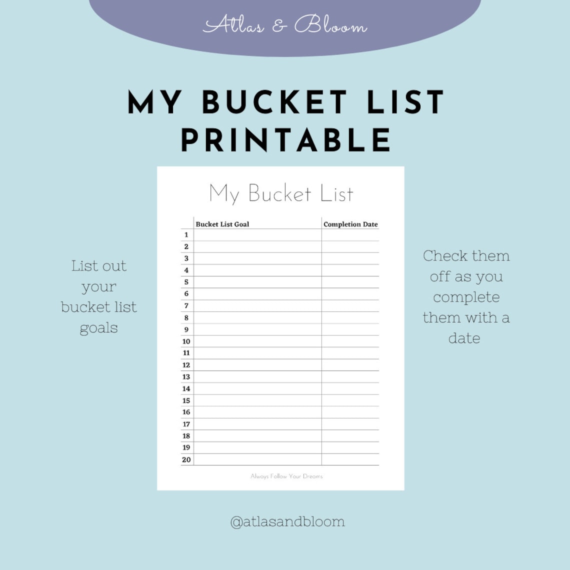 My Bucket List Printable | Travel Bucket List | Travel Planner ...