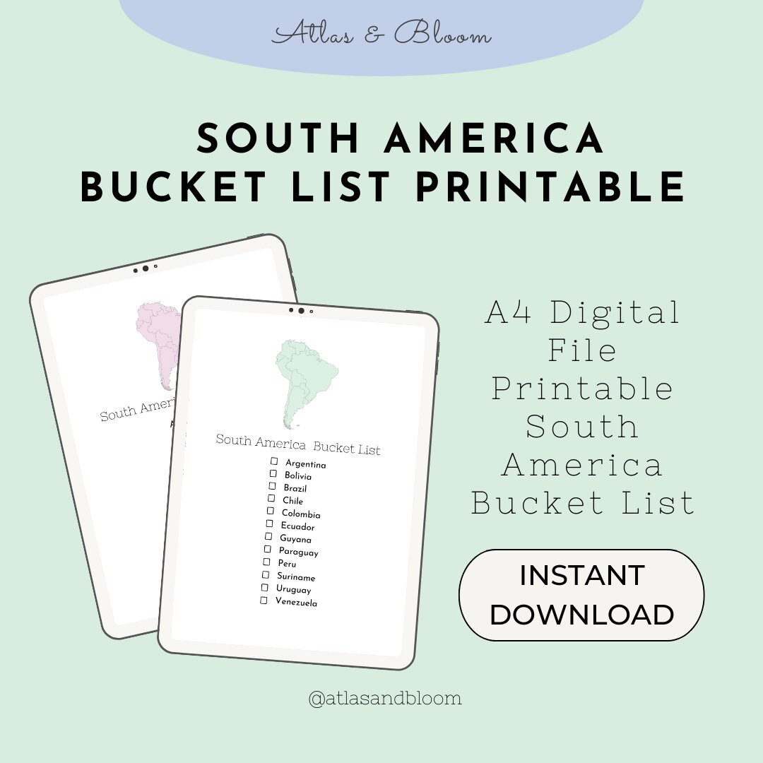 South America Bucket List Printable | Travel Bucket List | Travel ...