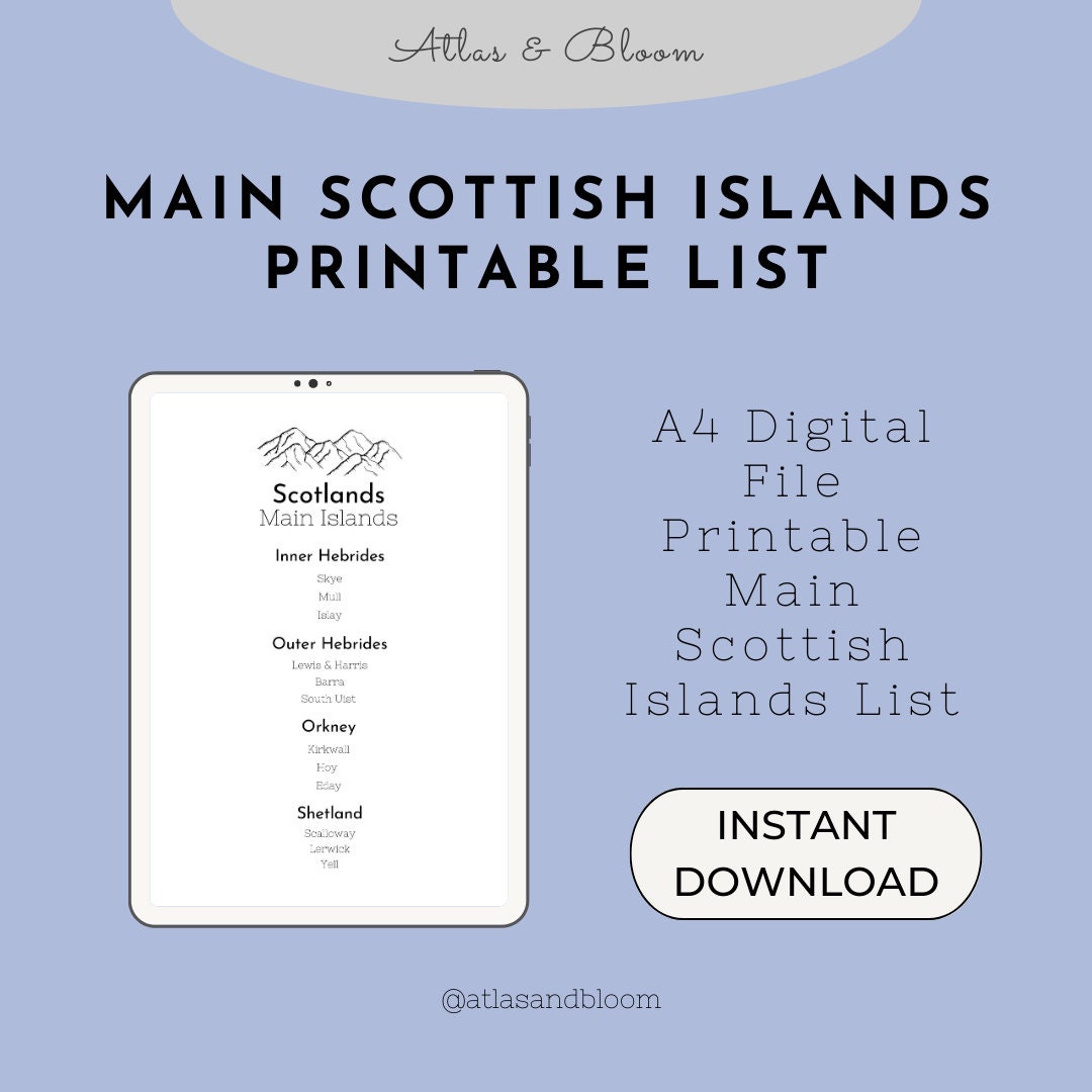Main Scottish Islands List Printable | Travel Bucket List | Travel ...