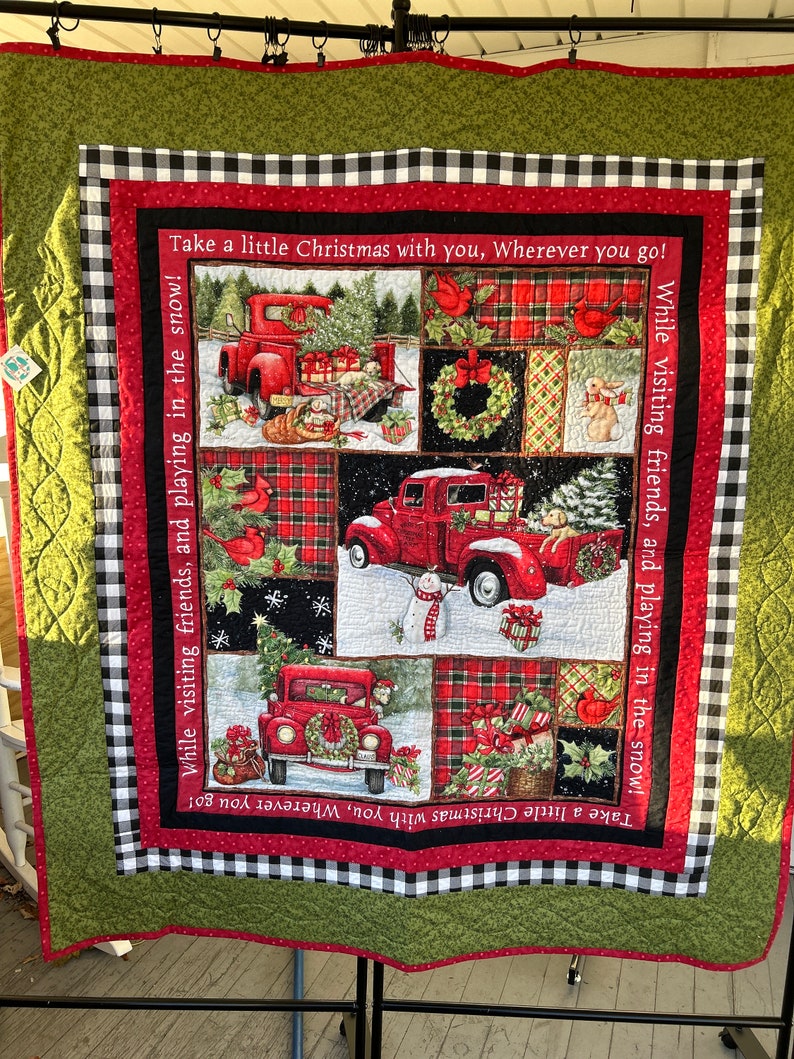 Red Truck Winter Quilt - Etsy