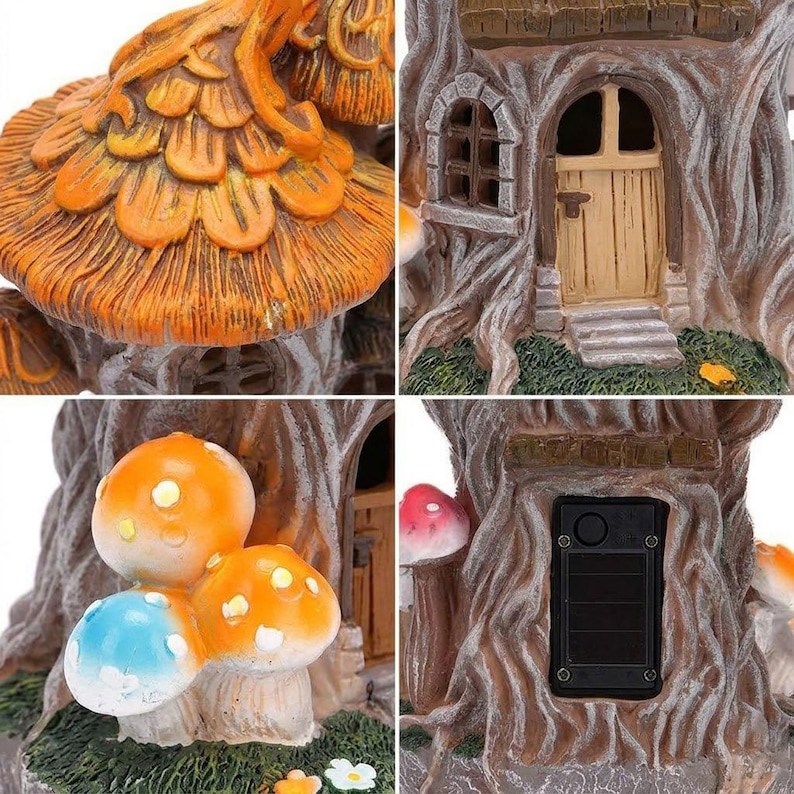 Solar Fairy House Garden Light, Mushroom House Outdoor Decor, Fairy ...
